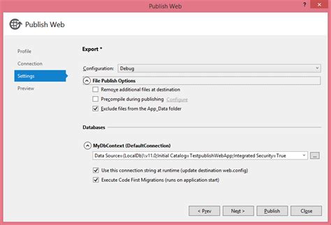 C Unable To Publish Aspnet Database To External Server Stack Overflow