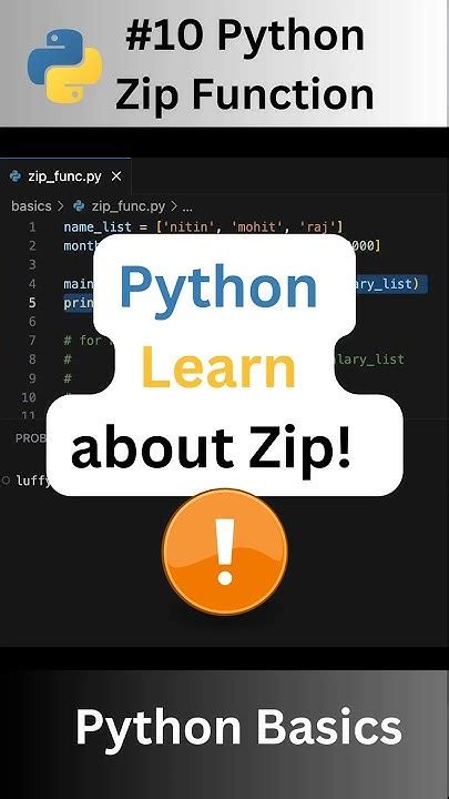 10 Python Zip Function Python Programming Zip Youtube