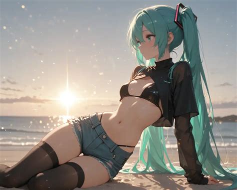 1girl Solo Nsfw Hatsune Miku Ai Art Pixai