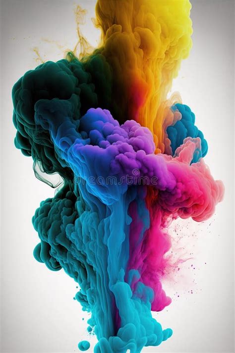 Colourful Smoke Trails Floating On Gray And White Background Created Using Generative Ai