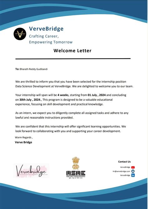 Bharath Reddy Gudibandi On Linkedin Intern Vervebridge