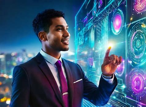 Project Manager Touching His Finger To The Digital Screen Checking