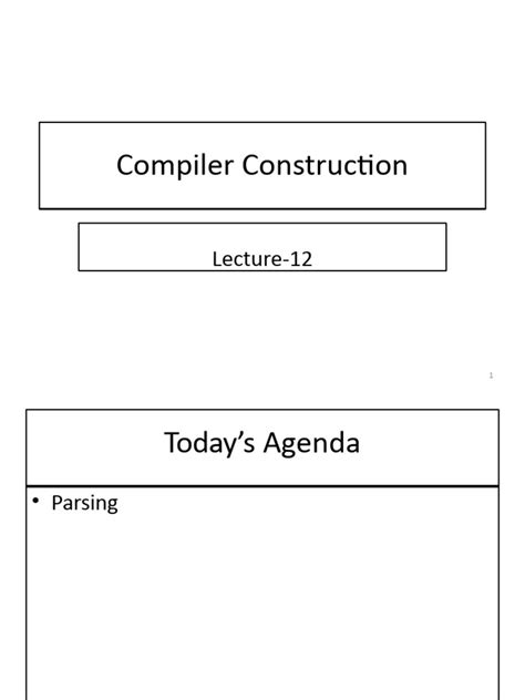 compiler construction lecture 12 predictive parsing step1 pdf