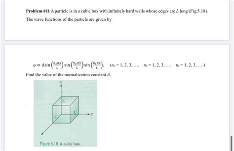 Solved Problem A Particle Is In A Cubic Box With Chegg