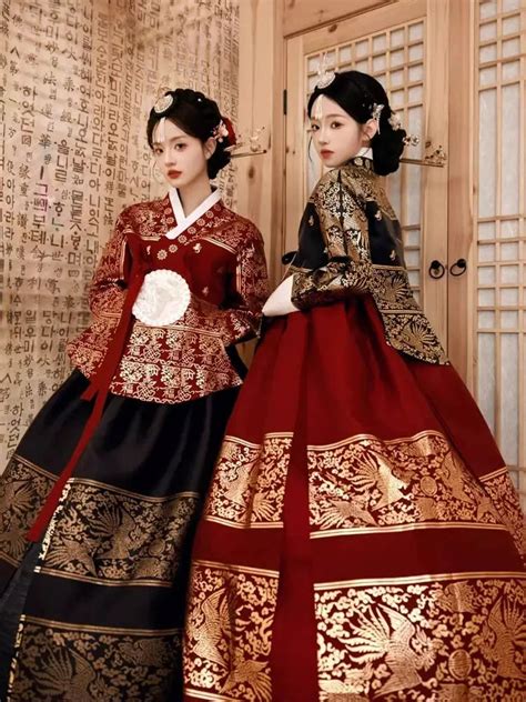 Traditional Korean Gown Orthodox Hanbok Folk Women Traditional Costume