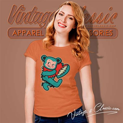 Kewpie Deadhead Dancing Bear Heart Shirt Greatful Dead