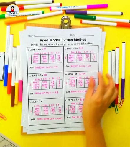 Division Area Model Worksheet By The Joy In Teaching Tpt