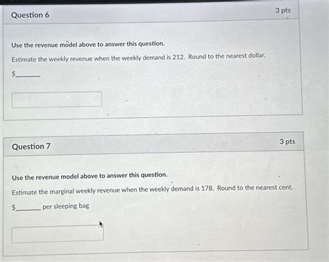 Solved Use The Price Model Above To Construct A Revenue Chegg