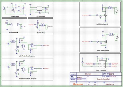 The Schematic Consists Of Several Components Including A Power Input V Regulator Left Motor