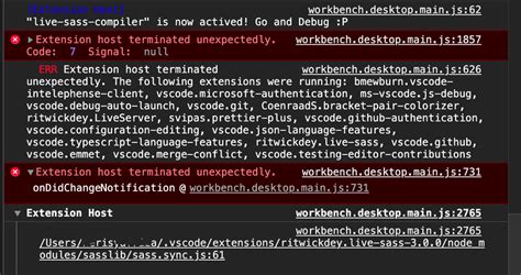 Extension Host Terminated Unexpectedly · Issue 479 · Ritwickdey