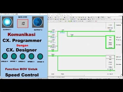 Belajar PLC Omron Komunikasi CX Programmer With CX Designer Function MOVE Untuk Speed