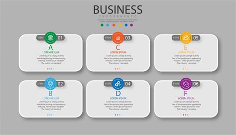 Premium Vector Infographic 6 Elements Step Box Graph Chart Diagram