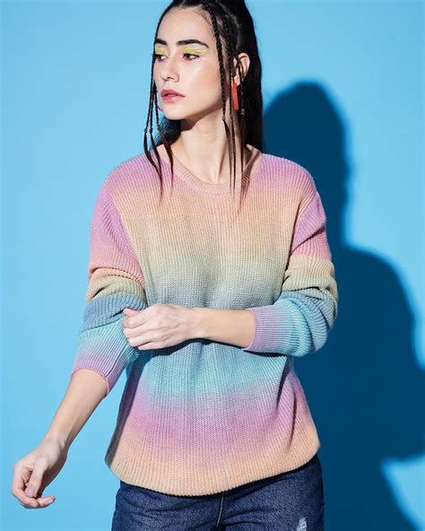 Buy Womens Multicolor Dyed Sweater Online At Bewakoof
