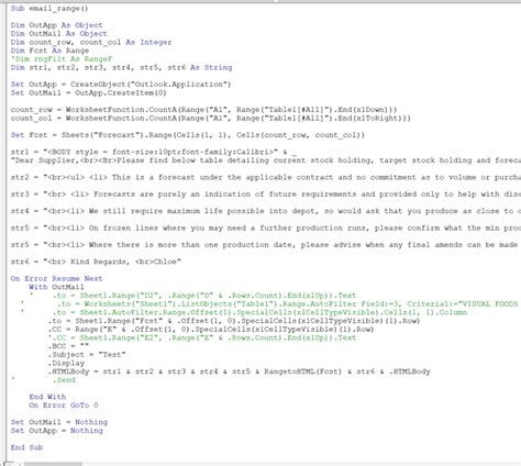 Sending Email Using Vba Rvbaexcel