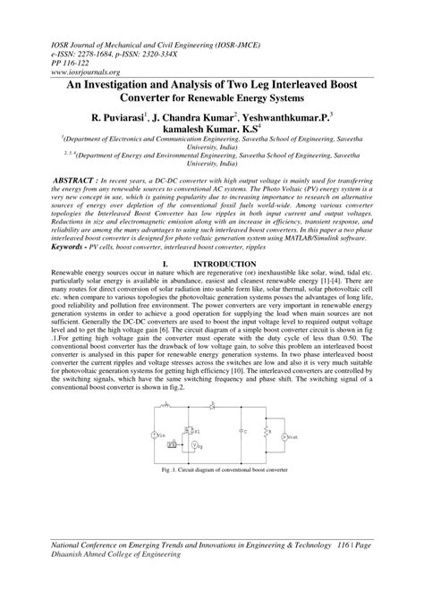 Pdf An Investigation And Analysis Of Two Leg Interleaved Boost