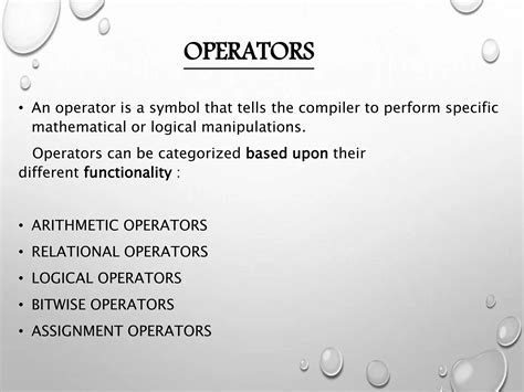 Operators In C Pptx Programming Languages Computing