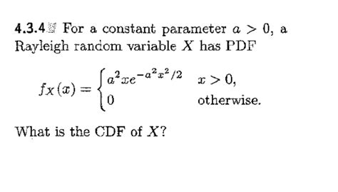 solved 4 3 4 for a constant parameter a 0 a rayleigh