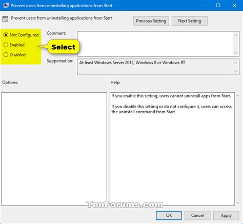 enable or disable uninstall apps from start in windows 8 and 10 tutorials