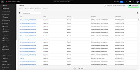 create and edit schemas in the ui adobe experience platform