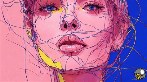 نقاشی دیجیتال دختر با عینک زرد فیلو