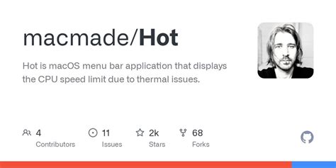 Hot Is Macos Menu Bar Application That Displays The Cpu Speed Limit Due