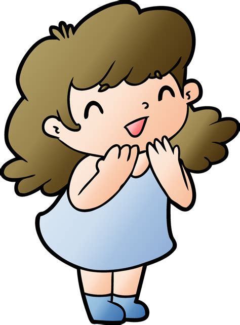 Cartoon Happy Girl 12234970 Vector Art At Vecteezy