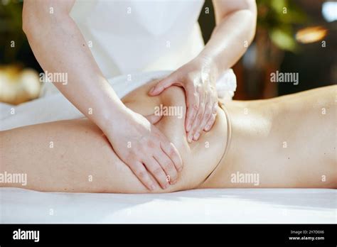 Healthcare Time Closeup On Medical Massage Therapist In Spa Salon