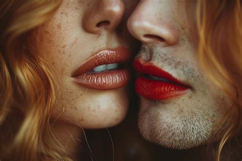 Premium Photo Sensual Kiss Of Lovely Couple Close Up