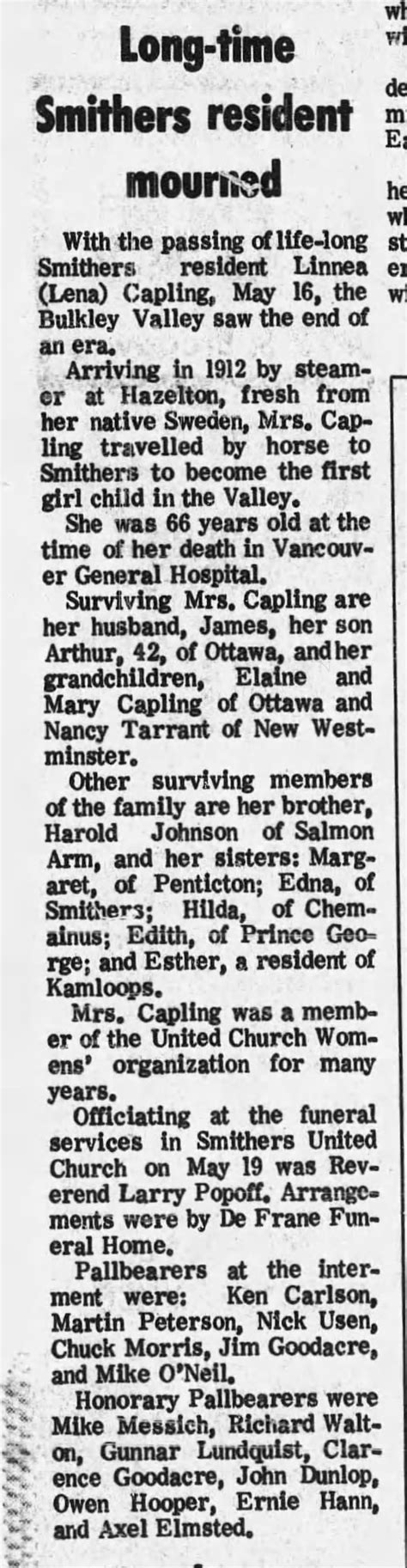 Lena Capling Johnson Obituary ™