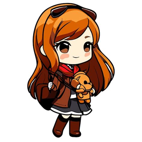 Premium Vector Little Friendships Cartoon Girl With Teddy Bear