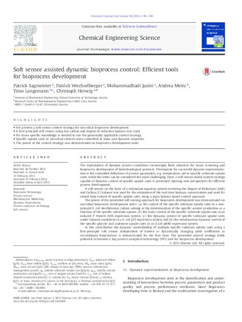 pdf soft sensor assisted dynamic bioprocess control efficient tools