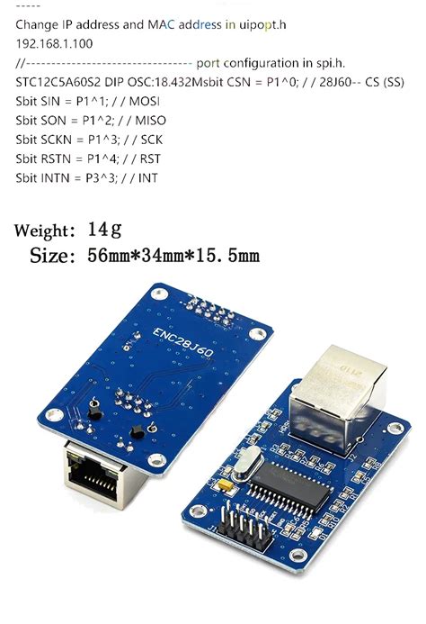 enc28j60 spi interface network module ethernet module mini version for arduino buy arduino
