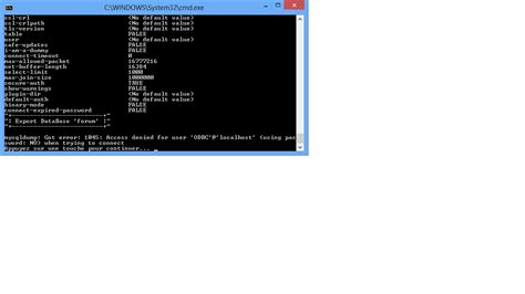 [mysql 5 7] lancement impossible de mysqldump sous windows outils mysql
