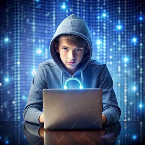 Young Hacker Data Security Threat Premium Ai Generated Image