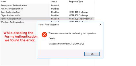 Windows Iis Exception From Hresult 0xc00cef03 Stack Overflow