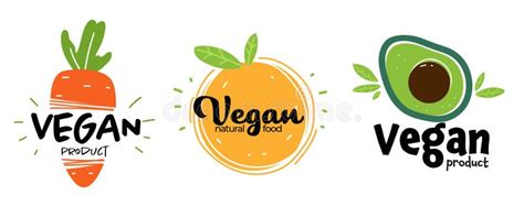 Organic Vegan Food Label Design Stock Vector Illustration Of