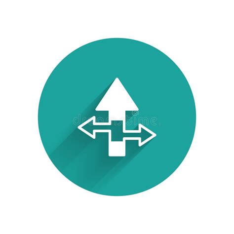 White Arrow Icon Isolated With Long Shadow Background Direction Arrowhead Symbol Navigation