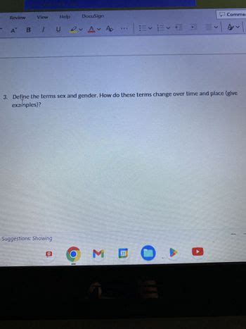 Answered Define The Terms Sex And Gender How Do These Terms Change Over Time And Place Give