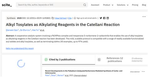 Citation Report Alkyl Tosylates As Alkylating Reagents In The