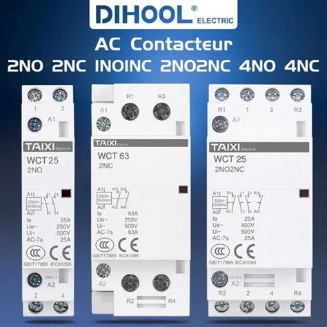 Wct Household Din Rail Modular Ac Contactor 4p 63a 220v 230v 50 60hz Ac Modular Contactor 4no