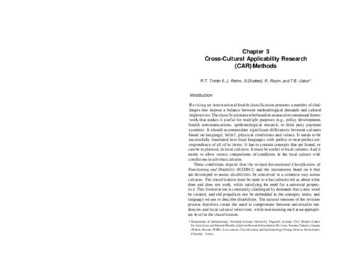 Pdf Cross Cultural Applicability Research Car Methods