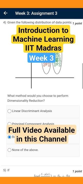 week 3 introduction to machine learning iit madras shorts nptel