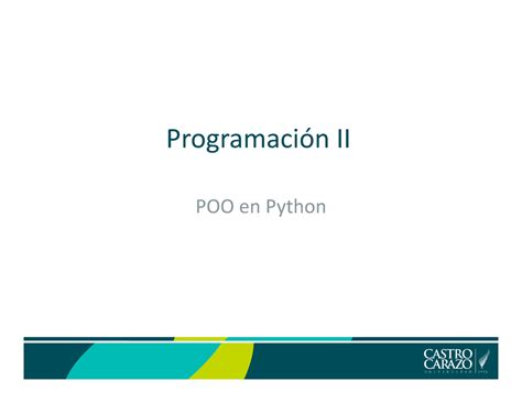 Introducción A La Poo Con Python Programación Ii Poo En Python Paradigma Poo • La Programación