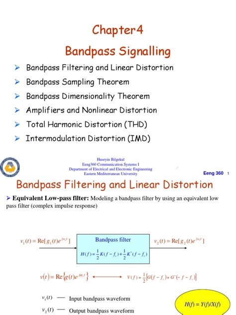 Bandpass Signalling Pdf Distortion Filter Signal Processing