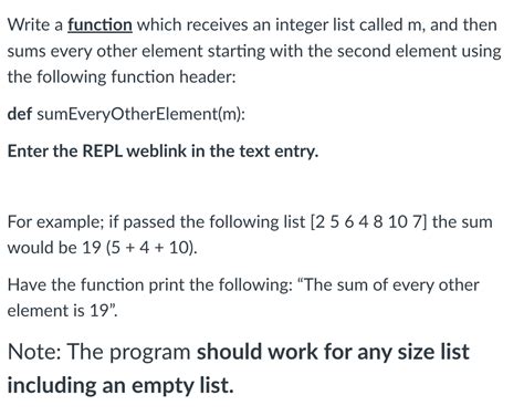 solved write a function which receives an integer list
