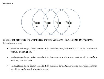 Solved Problem E Consider The Network Above Where Nodes Are Chegg
