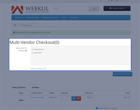 Opencart Marketplace Split Cart Multi Vendor Based Cart Divide Webkul