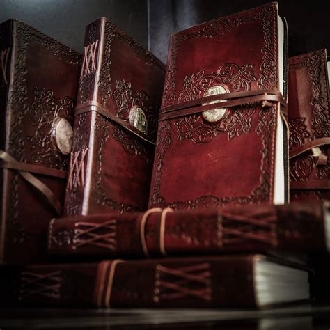 Leather Book With Stone Large Nordlys Viking B2b