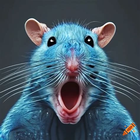 Blue Rat Screaming On Craiyon
