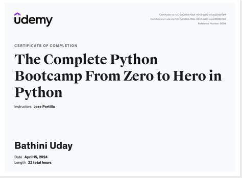 Uday Bathini On Linkedin Udemy Python